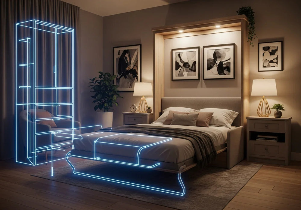 Horizontal Murphy Bed vs Vertical Murphy Bed: Which Saves More Space i – Yechen Home